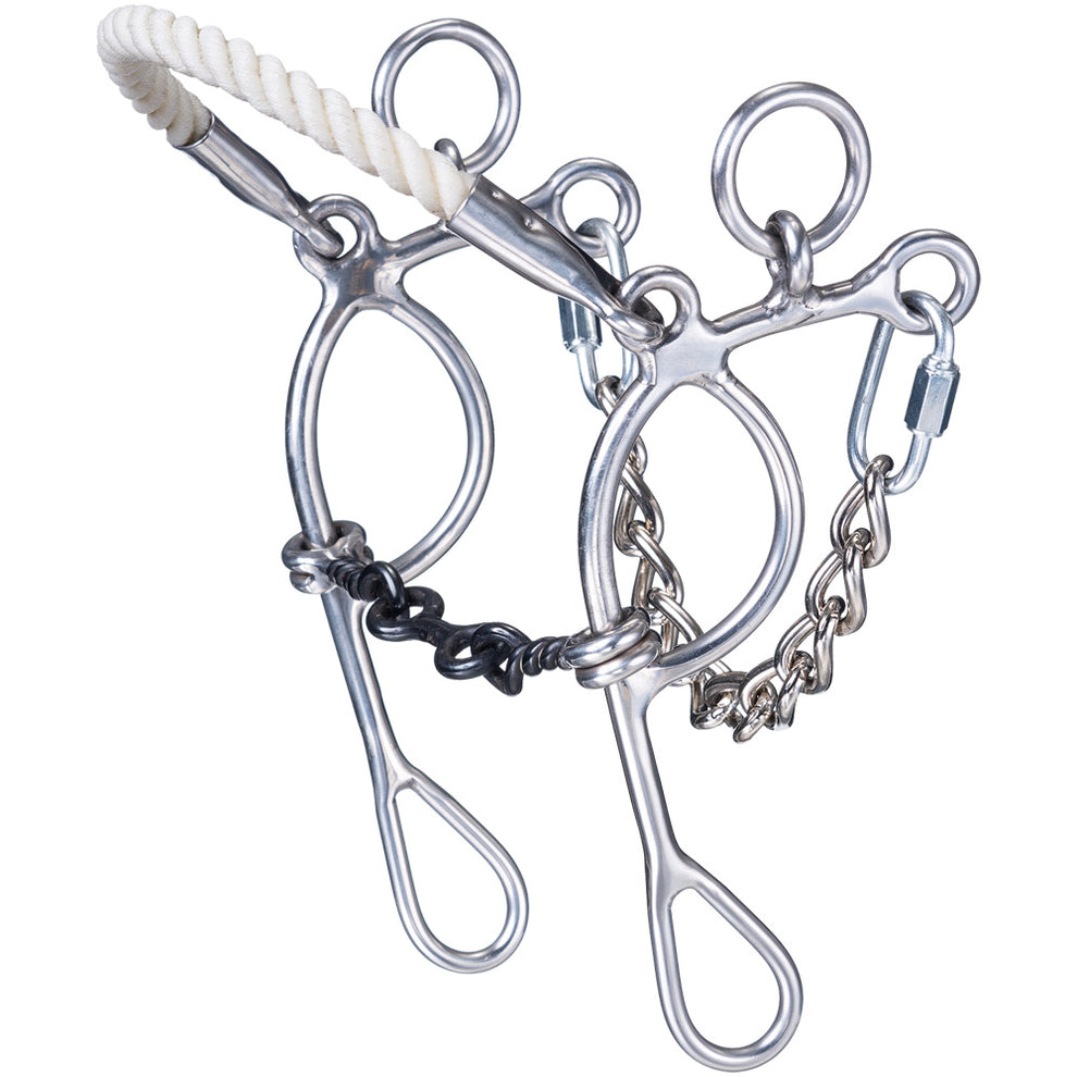 Tough1 Miniature Combination Rope Nose Hackamore with Twisted Dogbone ...